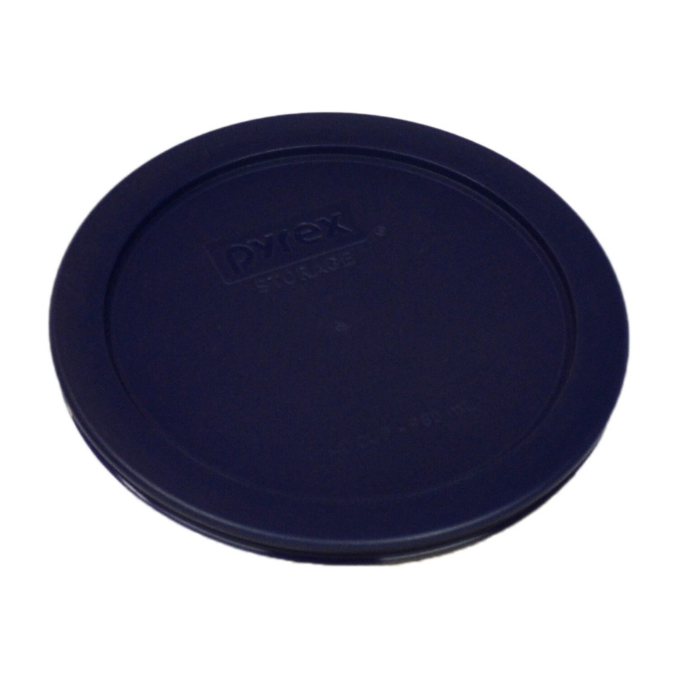Pyrex 7201 Glass Food Storage Bowl w/ 7201-PC Dark Blue Lid Cover (4 ...