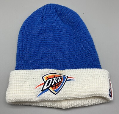 Oklahoma City OKC Thunder Adidas NBA Vtg Cuff Winter Beanie Sports Hat ...