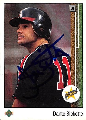 Dante Bichette autographed baseball card (Angels) 1989 Upper Deck #24 ...