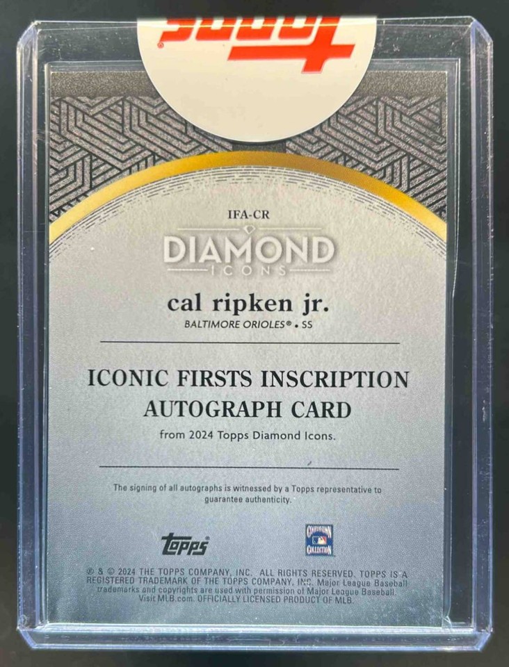 2024 Topps Diamond Icons Cal Ripken Jr. Iconic Firsts Inscription Auto ...