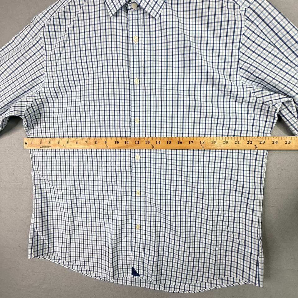UNTUCKit Shirt Mens XL Blue Check Wrinkle Free Blue Button Up Long ...