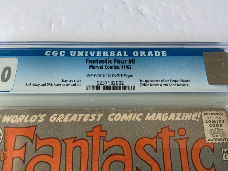 FANTASTIC FOUR 8 CGC 6.0 1ST PUPPET MASTER 1ST ALICIA MASTERS MARVEL ...