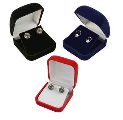 Velvet Stud Case Small Drop Earring Box Anniversary Gift Display ...