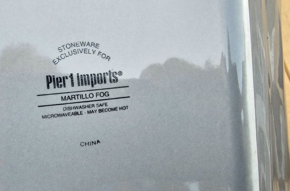 Pier 1 Square Martillo Fog 8" Salad Dessert Plates Discontinued Gray | eBay