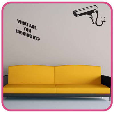 BANKSY STYLE WHAT YOU LOOKING AT? WALL ART STICKER | eBay UK