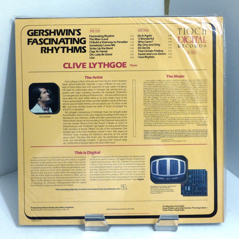 1982 Clive Lythgoe Gershwin's Fascinating Rhythms Tioch TD 1006 Mint ...