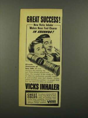 1942 Vicks Inhaler Ad - Great Success! | eBay