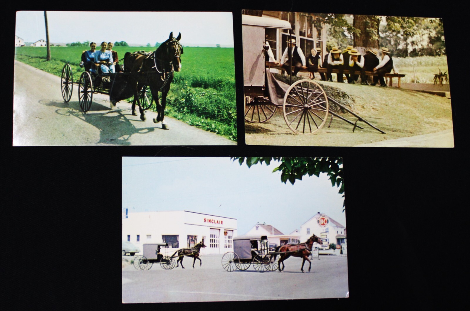 LOT OF 3 PENNSYLVANIA DUTCH COUNTRY AMISH COLOR PHOTO POSTCARDS 1950s ...