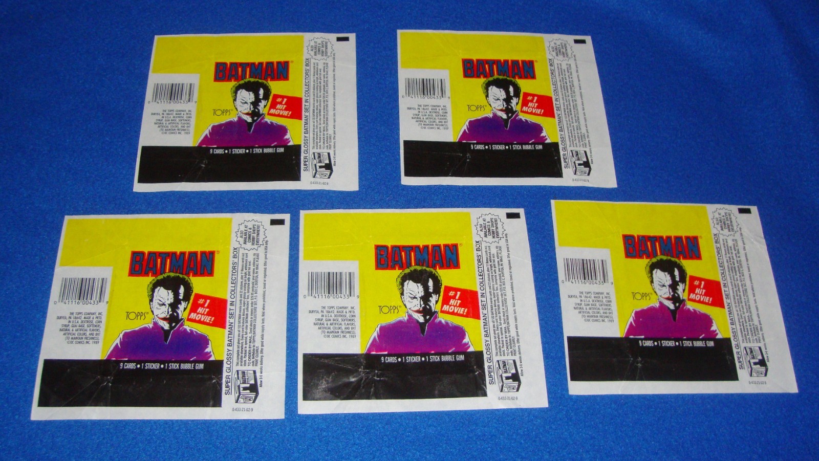 1989 TOPPS *BATMAN* MOVIE 1ST SERIES WAX WRAPPER LOT OF 5 JOKER | eBay