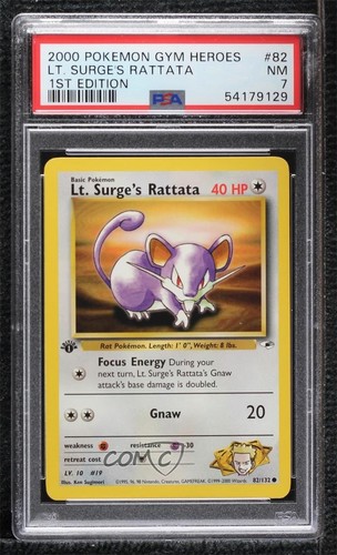 Lt Surge's Rattata 1st Ed. Pokemon Gym Heroes PSA 7 2000 | eBay
