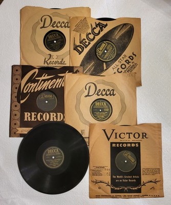 78 RPM Decca - Lot of 6 Records 5 w/ Sleeves- Bing Crosby Ink Spots ...