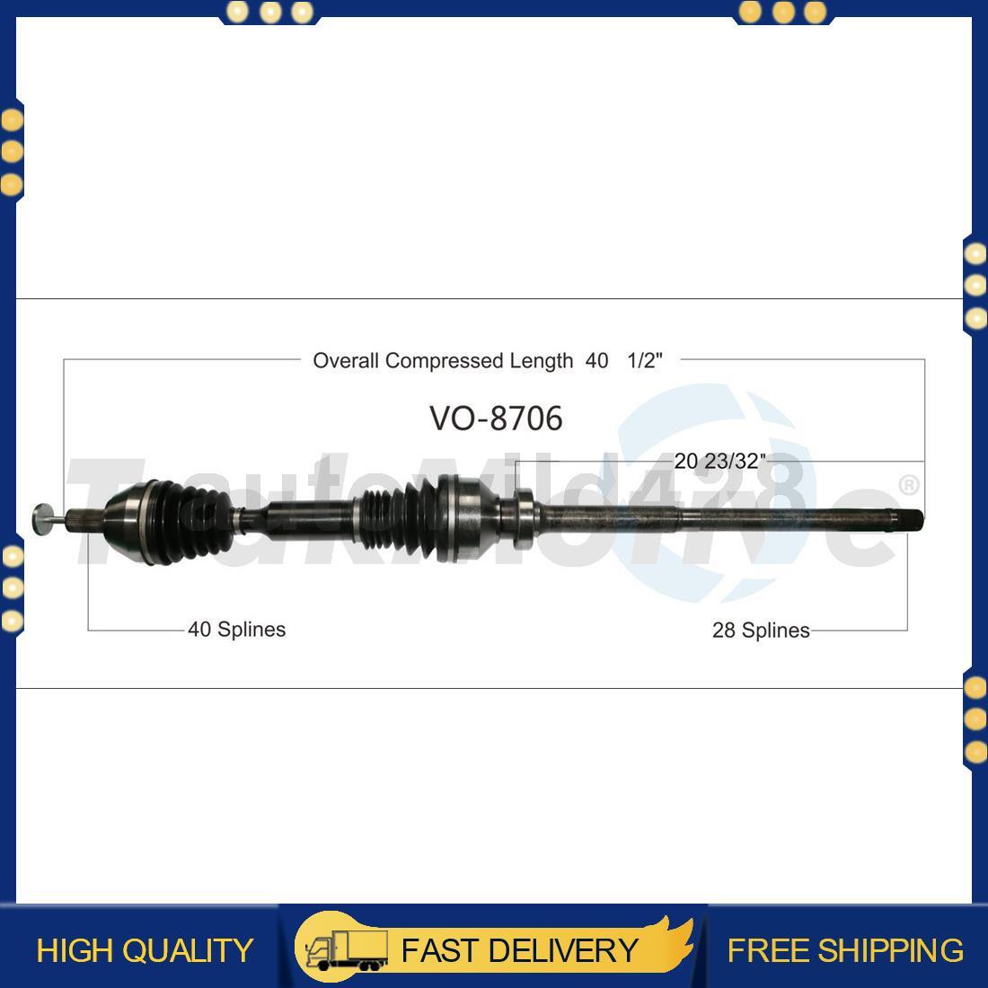 1X TrakMotive CV Axle Joint Shaft Front Right For Volvo XC60 2010 2011 ...