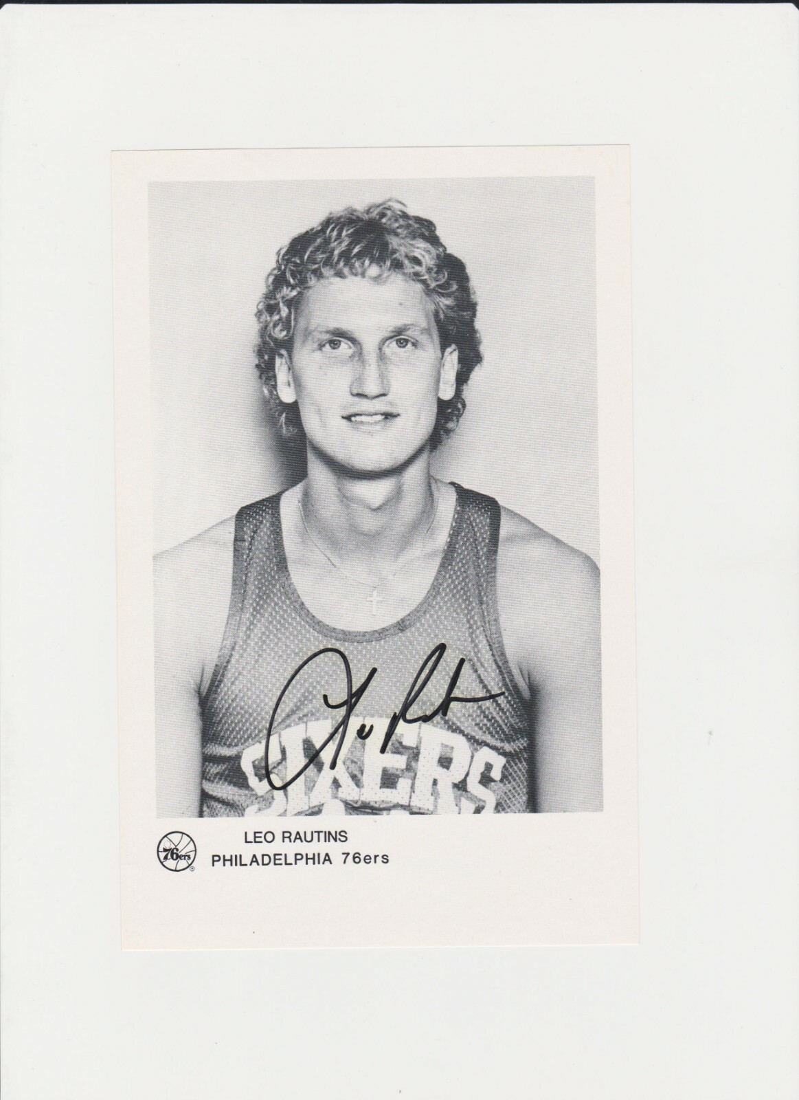 LEO RAUTINS PHILADELPHIA 76ERS SYRACUSE AUTOGRAPHED PHOTO 5 1/2 X 8 1/2 ...