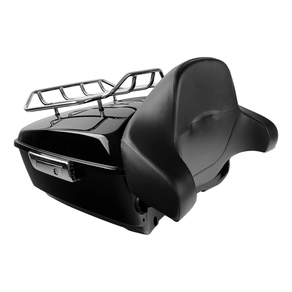 King Trunk W/ Rack Backrest Pad Fit For Harley Touring Models Road ...