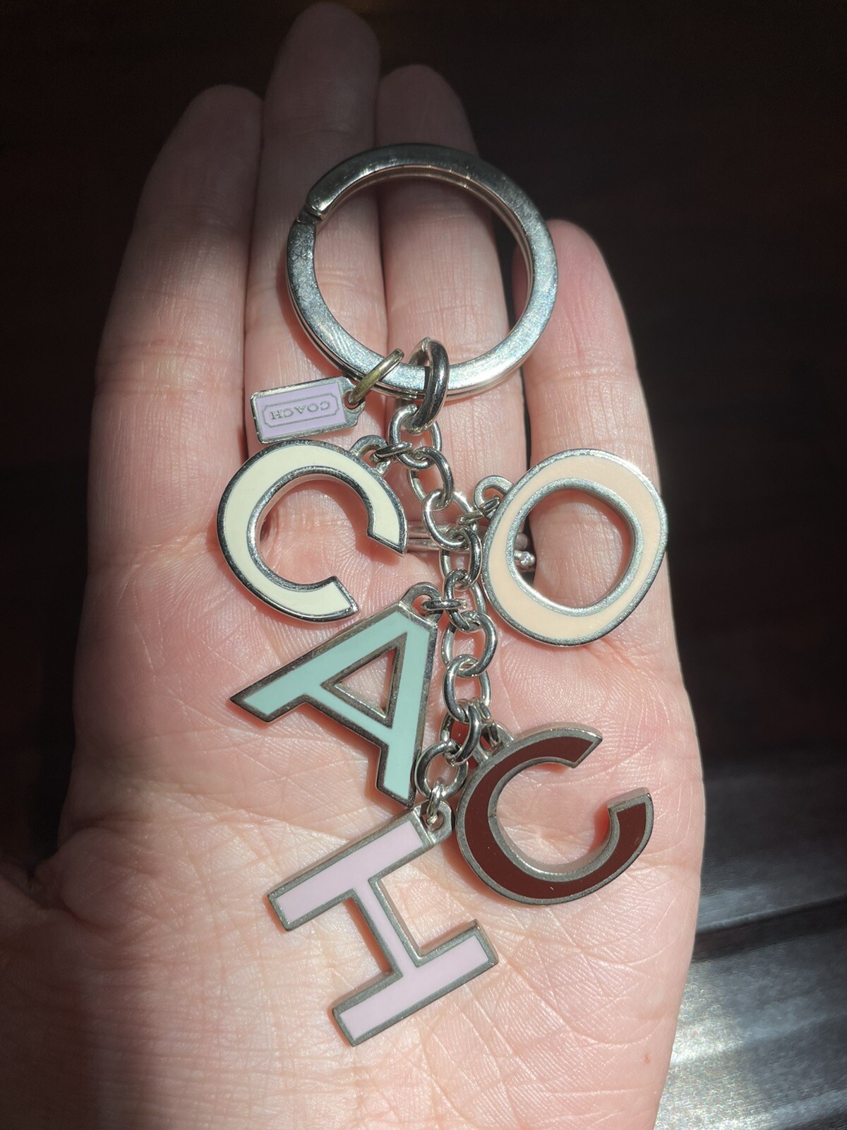 Vintage COACH Keychain Letter Key Fob - Gem