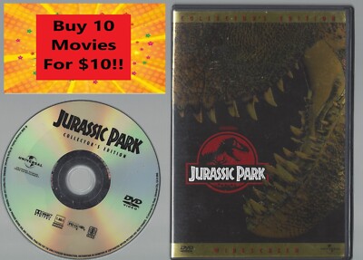 Jurassic Park (DVD, 2000, Widescreen Collectors Edition) Disc & Cover ...