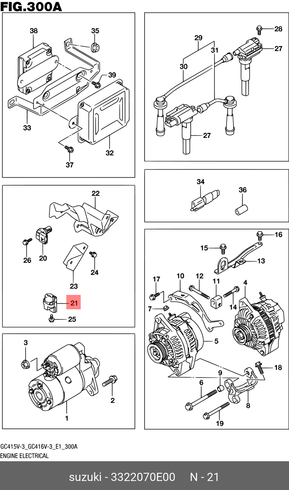 Genuine OE Sensor AssemblyCam Position 3322070E00 for Suzuki 33220 ...