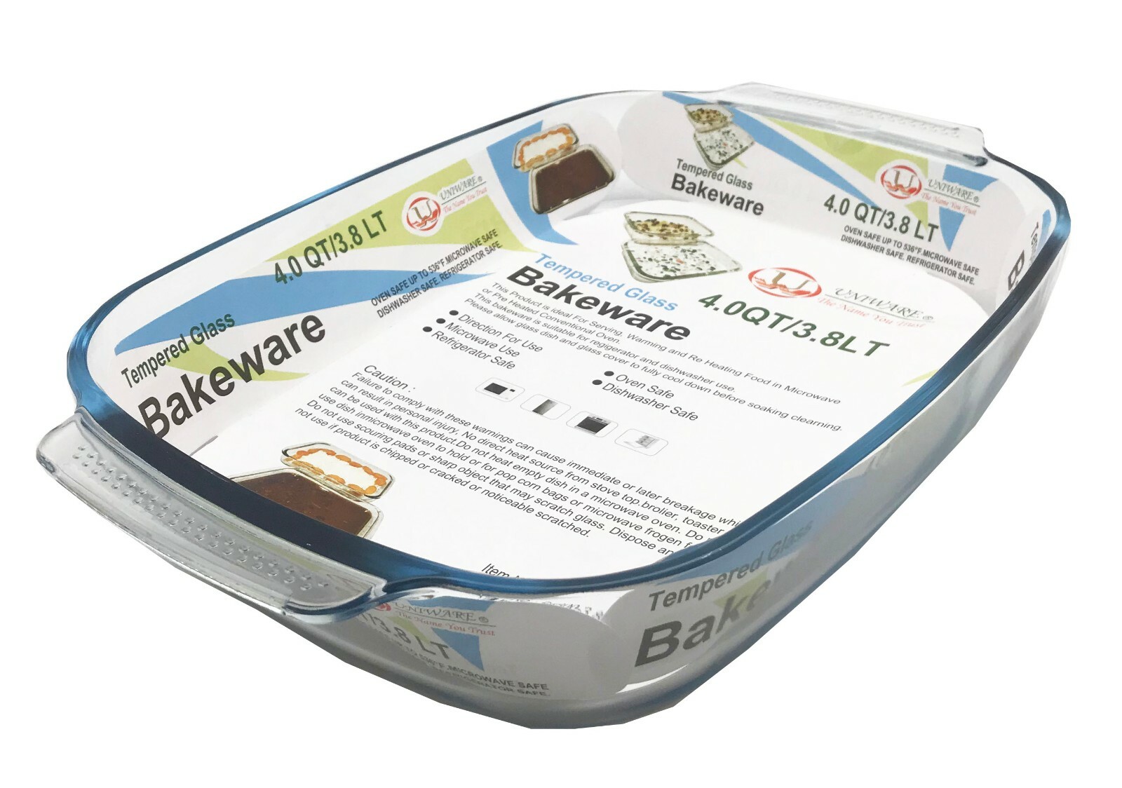 Tempered Glass Bakeware Dish Tray Pyrex Grade, Oven Safe 1/1.6/2/2.2/3 ...