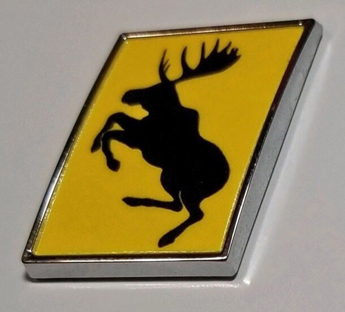 GENUINE Traditional Prancing Moose VOLVO 1” Hard Chrome Badge Slash ...