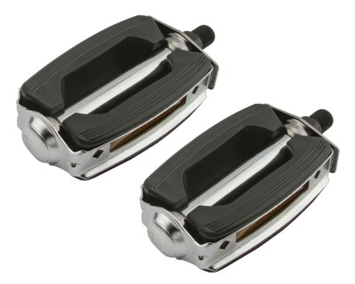 BICYCLE BIKE KRATE RUBBER PEDALS 1/2 BLACK/CHROME. | eBay