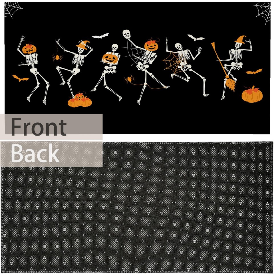 Happy Halloween Door Mat 17x30 Inch,Funny Skulls Spider Web Welcome ...