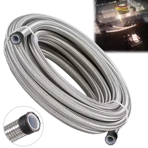 AN6 3 Meters Braided PTFE Stainless Steel Car Oil Fuel Gas Line Hose ...