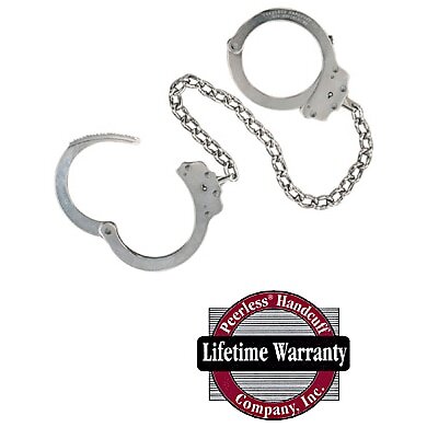 Peerless Model 703 Chain-Linked Handcuffs Leg Iron Keys Standard Nickel ...