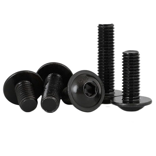 M3 M4 M5 M6 M8 M10 Black Steel Hex Socket Bolt Button Flanged Washer ...