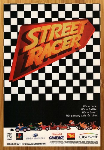 1996 Street Racer PS1 Sega Saturn Vintage Print Ad/Poster Video Game ...