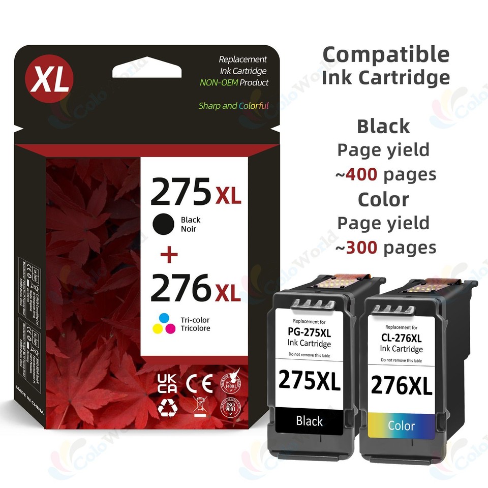 PG-275XL CL-276XL Ink Cartridge Compatible for Canon PIXMA TR4720 ...