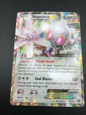 Magearna EX ULTRA RARE 75/114 XY Steam Siege Pokemon card TCG NM HOLO ...