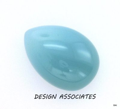 AQUA BLUE CHALCEDONY 7X5.25 MM PEAR CUT CAB OUTSTANDING BLUE COLOR 4 PC ...