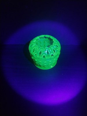 Uranium Glass Rare Dark Green Laced Vase. Unique Color | eBay