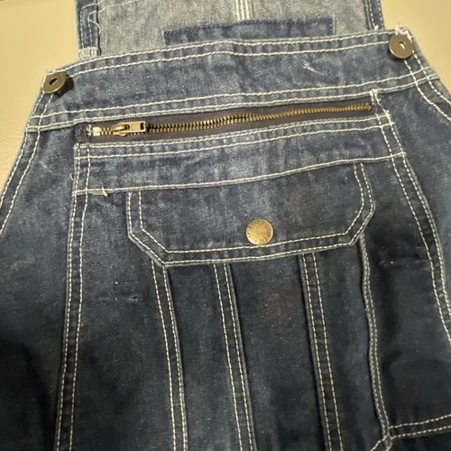 Real Work Wear Mens 42 X 29 Bib Overalls Carpenter Zip Fly Blue Denim ...