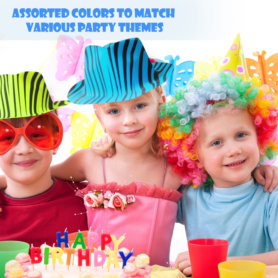 Neon Animal Print Plastic Party Hats, Fedora with Gangster Mafia Style ...