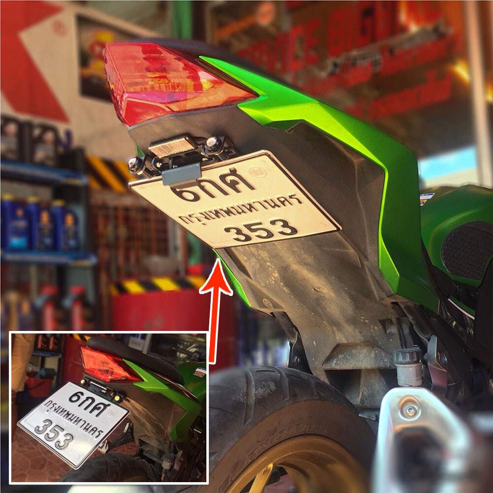 Adjustable Motor Number Plate Tail Tidy Lisence Bracket LED Holder ...