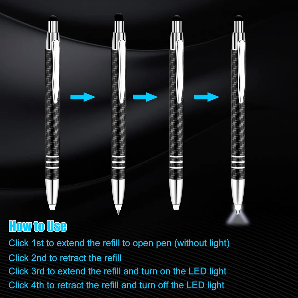 Lighted Tip Pen with Stylus 3-In-1 LED Penlight Light up Pen Light ...