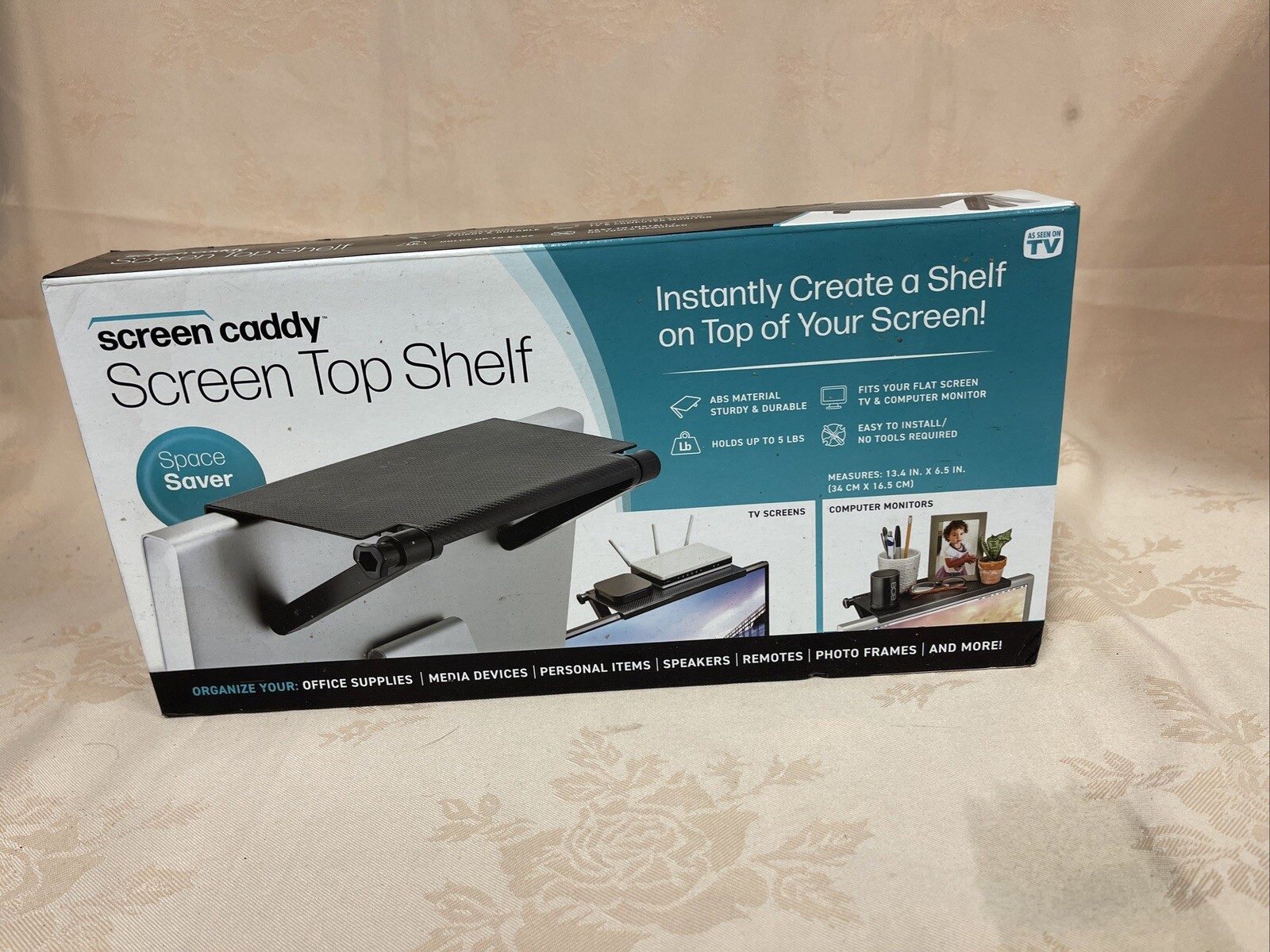 New sealed ! Screen Caddy Screen Monitor Top Shelf Space Saver 13.4” x ...