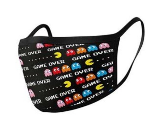 Pac-Man Face Mask Game Over Adult Washable Man Cave Fathers Day Gift ...
