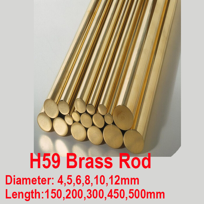 H59 Brass Rod Round Brass Bar Copper Solid 4 5 6 8 10mm 150/200/450 ...