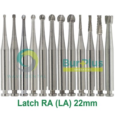 WAVE Dental Round Carbide Bur For Slow Speed Latch RA1-8 Taper Fissure ...