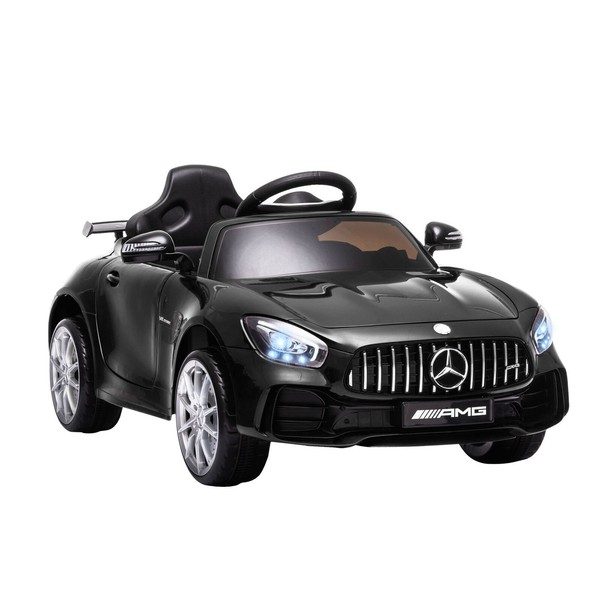 HOMCOM 12V Licensed Mercedes Ride-On Car w/ Lights Music Remote - Black ...