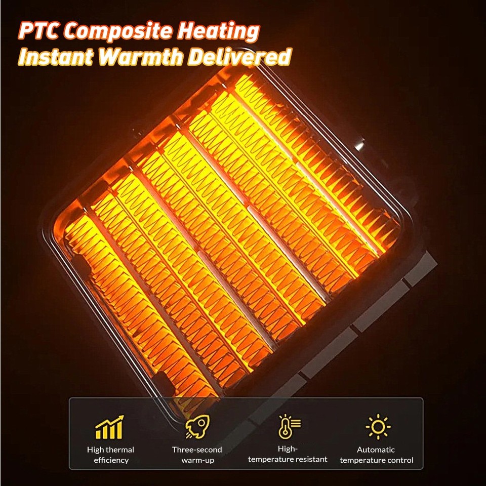 LCD Portable Electric Small Heater 400W Wall Outlet Space Heater RC 12H ...