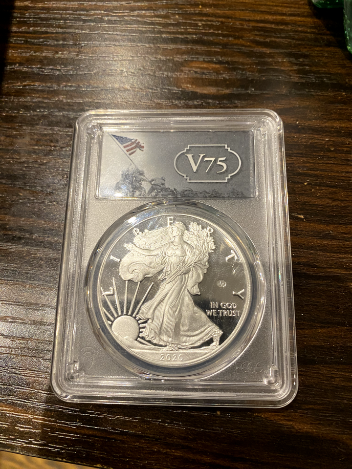 2020-W V75 Privy Mark Proof American Silver Eagle PCGS PR70DCAM First ...