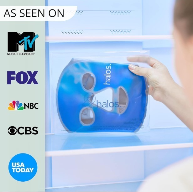 MyHalos Full Face Cooling Mask, Frozen Face Mask for Pain Relief | eBay