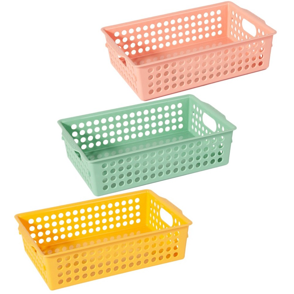 3 Pcs Plastic Baskets for Organizing Bins Organization Fruits Tray ...