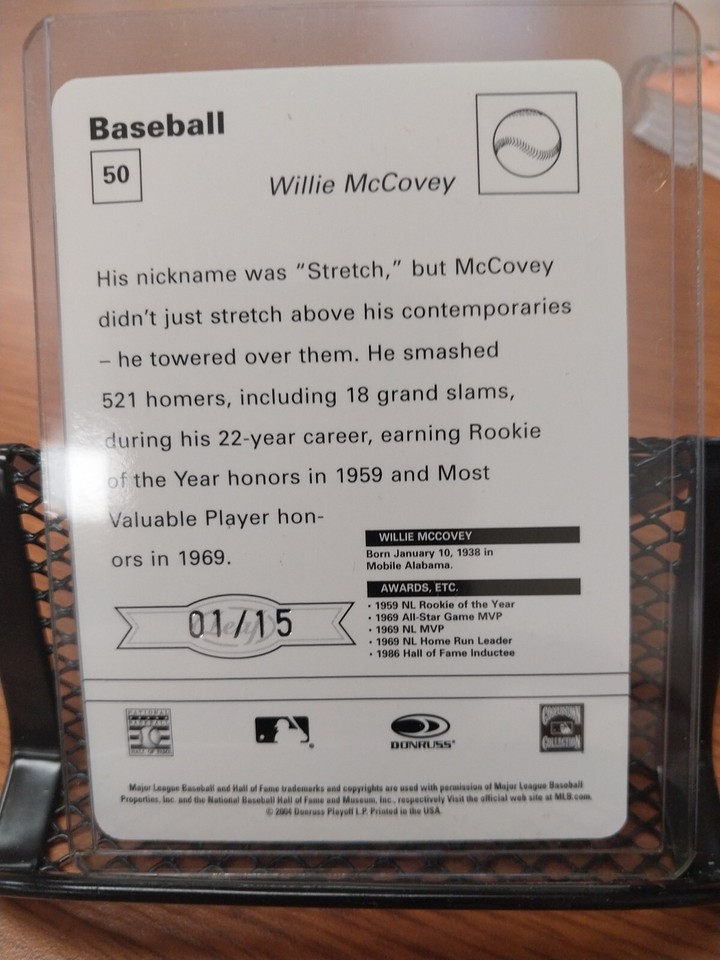 2004 Donruss Sportscater Wille McCovey /15 | eBay