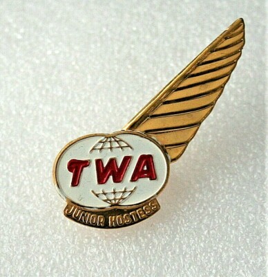 Brass 1960-70s TWA Trans World Airlines Junior Hostess Kids Wings Pin ...