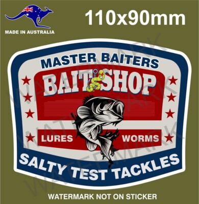 MASTER BAITERS BAIT SHOP STICKER FOR BOAT TACKLE BOX TOOLBOX BEER ...