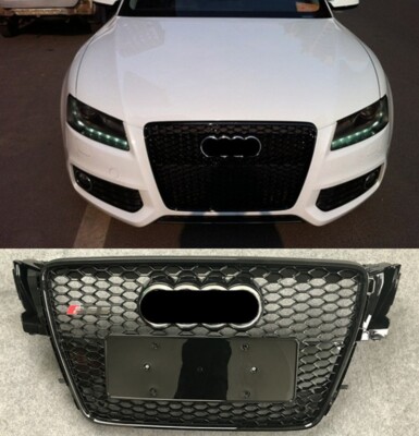Black Front Bumper Honeycomb Grille For Audi A5 S5 2008-2011 Update to RS5 | eBay